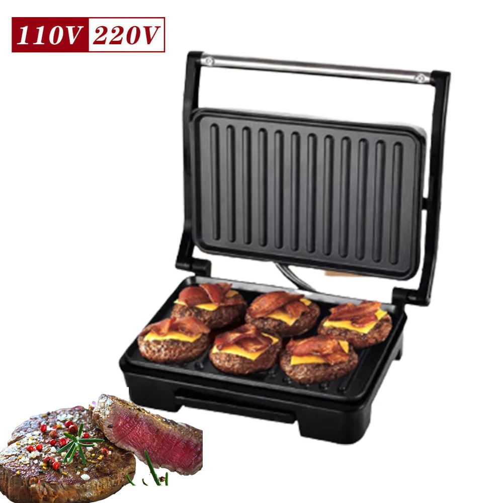Máquina eléctrica para bistec de 110V/220V, parrilla multifuncional de 750W para sándwiches ...