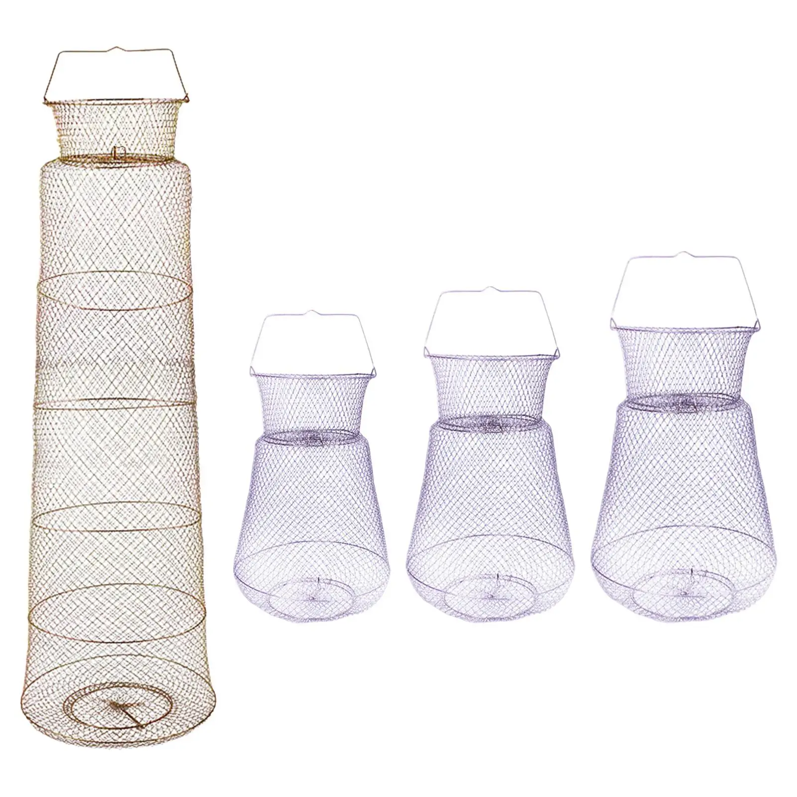 Wire Fish Basket Mesh Trap, Acessórios De Pesca, Conveniente Dobrável ...