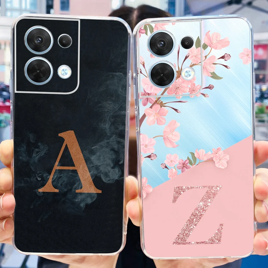 For-Oppo-Reno-8-5G-Case-CPH2359-New-Letters-Cover-Soft-Silicone-Phone ...