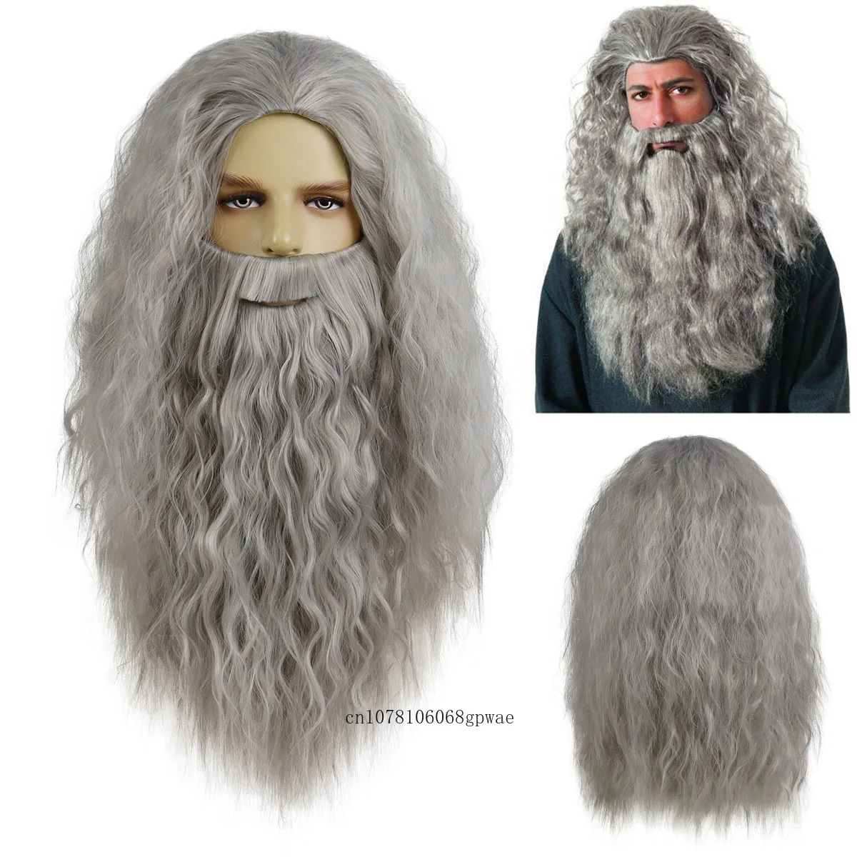 Dumbledore-Cosplay-Wigs-Gandalf-Mithrandir-Grey-Wig-with-Beard-Heat ...