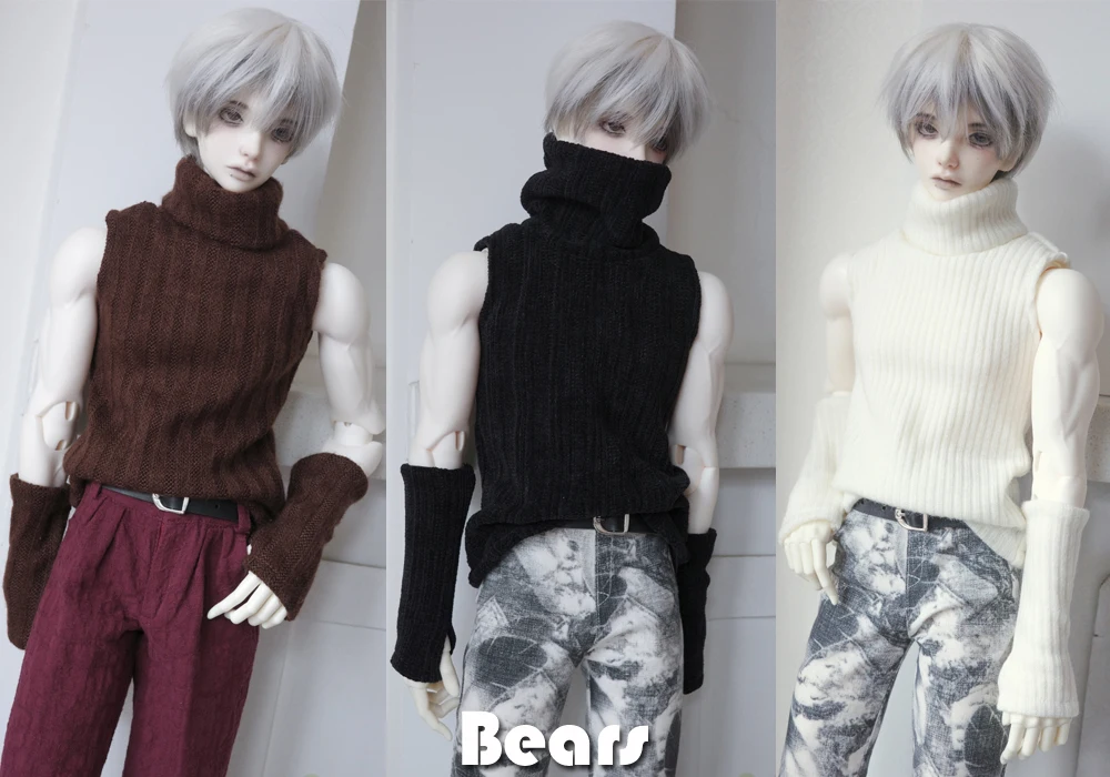 BJD-Doll-Clothes-Sleeveless-High-Neck-Sweater-And-Sleeves-For-1-3-1-4 ...