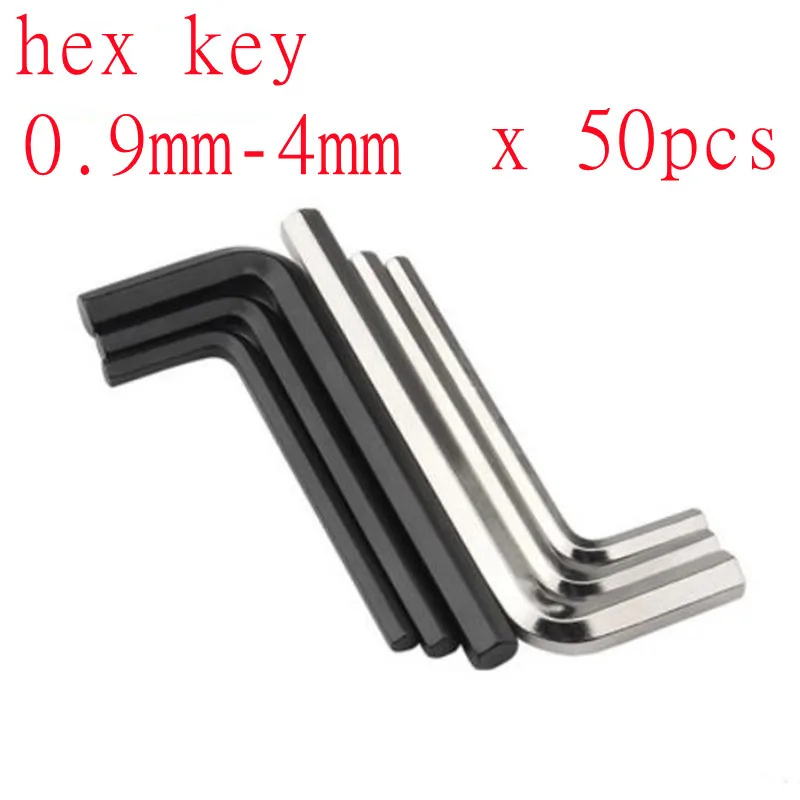 50 100 pces 0.9mm 1.27mm 1.5mm 2mm 2.5mm 3mm 4mm chave allen preta ...