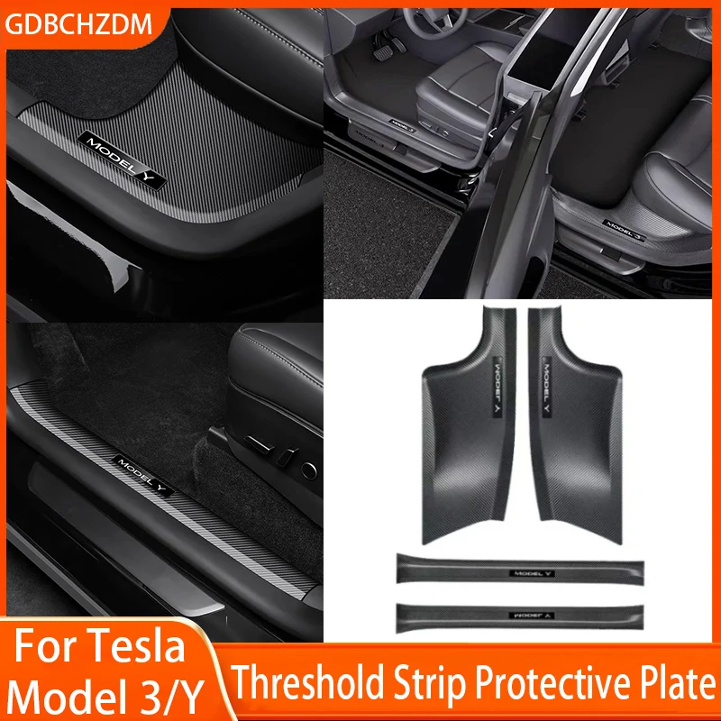 4PCS/8PCS Front Rear Door Sill Protector Cover for Tesla Model Y/3 ...