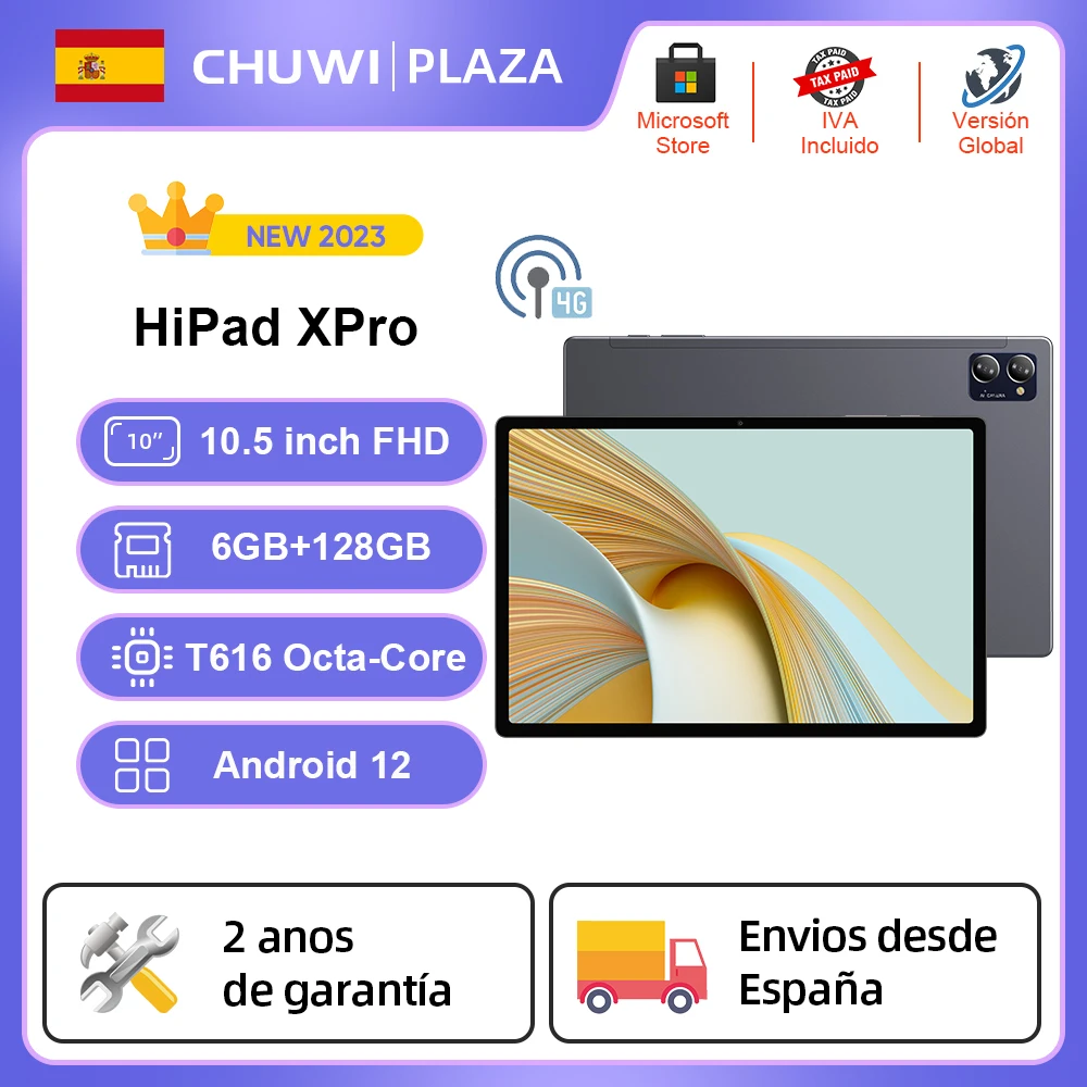 Global Version CHUWI HiPad XPro 10 Inch Tablet Android 12 Unisoc T616 ...