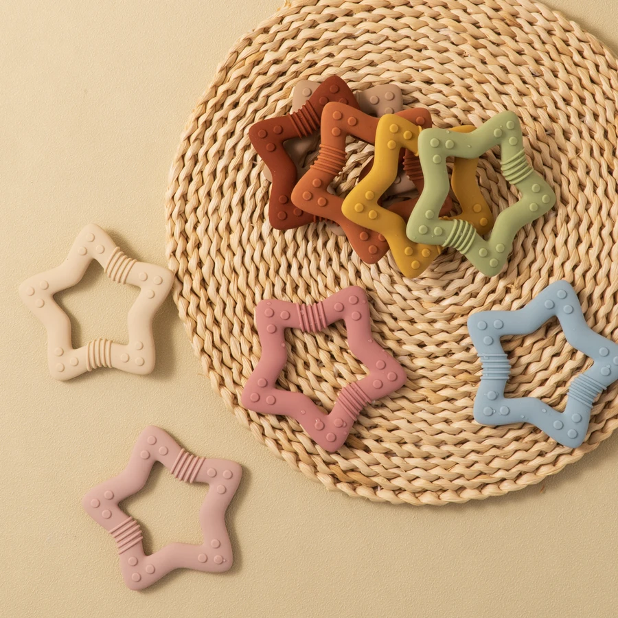 1PCS-Silicone-Baby-Teether-Toy-BPA-Free-Cartoon-Star-Molar-For-Newborn ...
