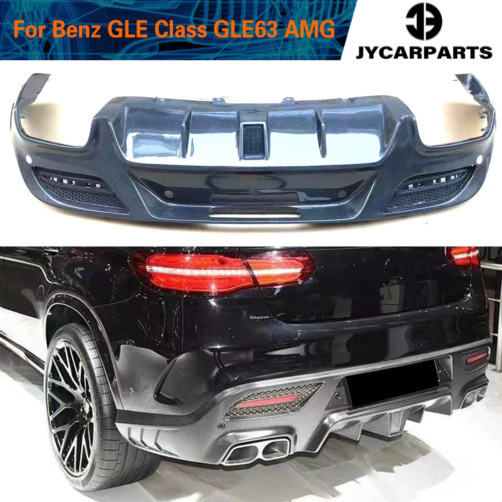 Rear Bumper Lip Diffuser For Mercedes-benz Gle Class C292 Gle63 Amg 2015 -2018 Carbon Fiber Rear ...