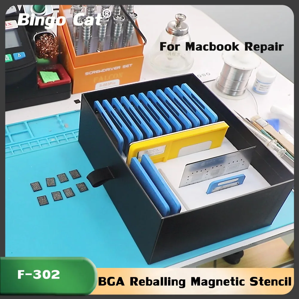 S-F302 BGA Reballing Magnetic Stencil Tin Planting Platform For MacBook ...