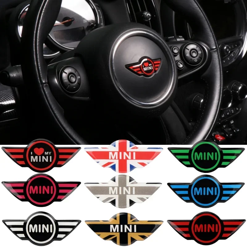Pegatina-para-volante-de-coche-emblema-con-logotipo-para-Mini-Cooper ...