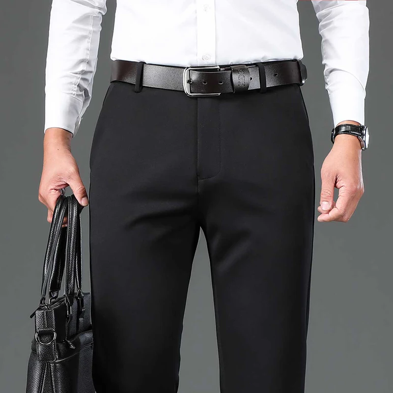 New-Spring-Suit-Pants-Men-s-Black-Smart-Casual-Pants-Navy-Blue-Grey ...