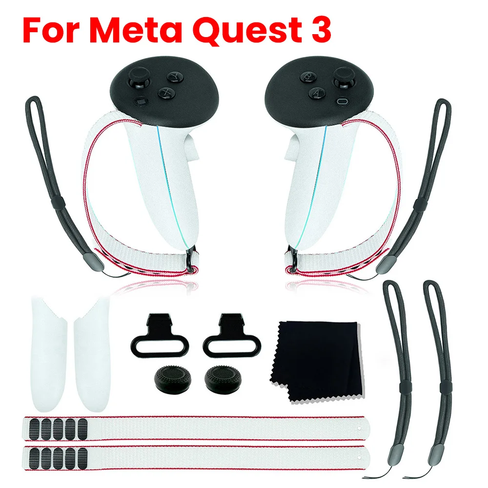 For Meta Quest 3 VR Controller Grips Adjustable Wrist Straps Kit ...