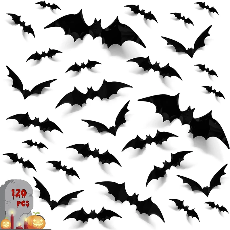 Halloween-3D-Black-Bat-Wall-Stickers-Home-Room-Indoor-DIY-Decoration ...