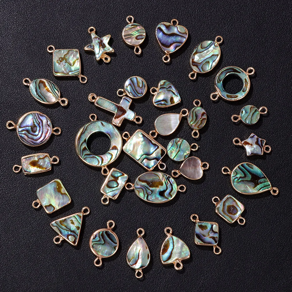 2pcs-lot-Natural-Abalone-Shell-Pendant-Exquisite-Geometry-Shape-Shells ...