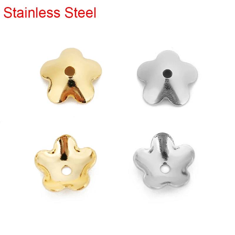 50pcs-6mm-Stainless-Steel-Beads-End-Caps-For-Earring-Making-Metal ...