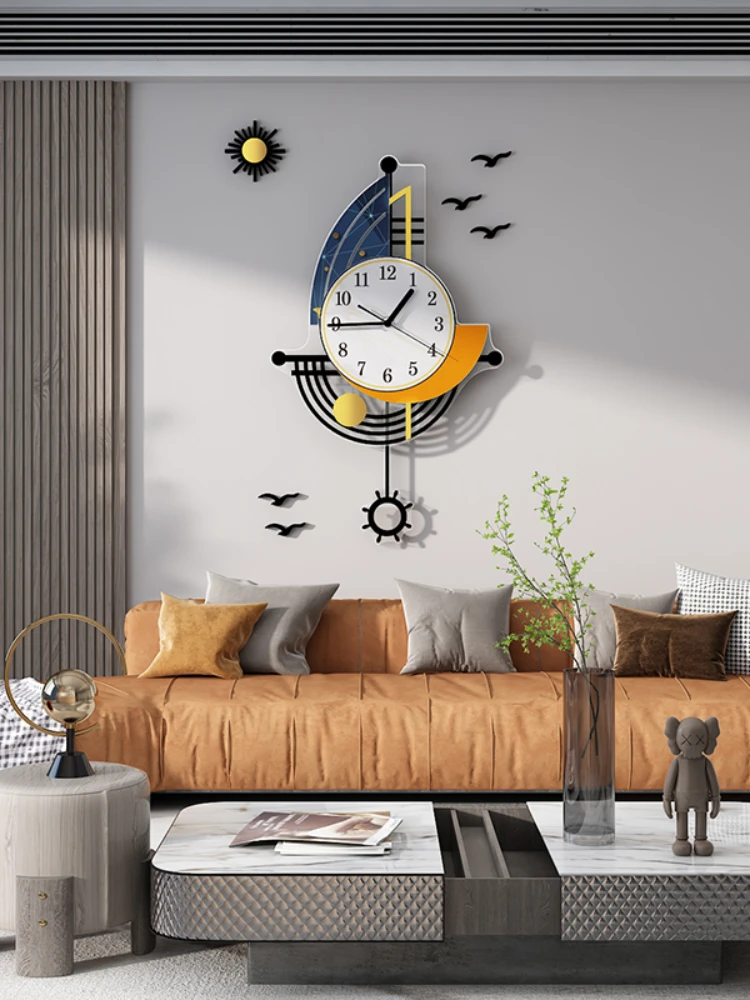 Decorative Wall Clock Navigation Sailboat Creative Design Clock ...