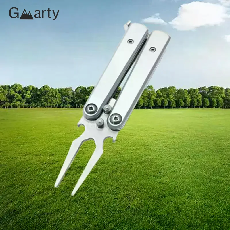 Golf Alloy Forks Golf Divot Repair Tool Metal Foldable Divot Tool With ...
