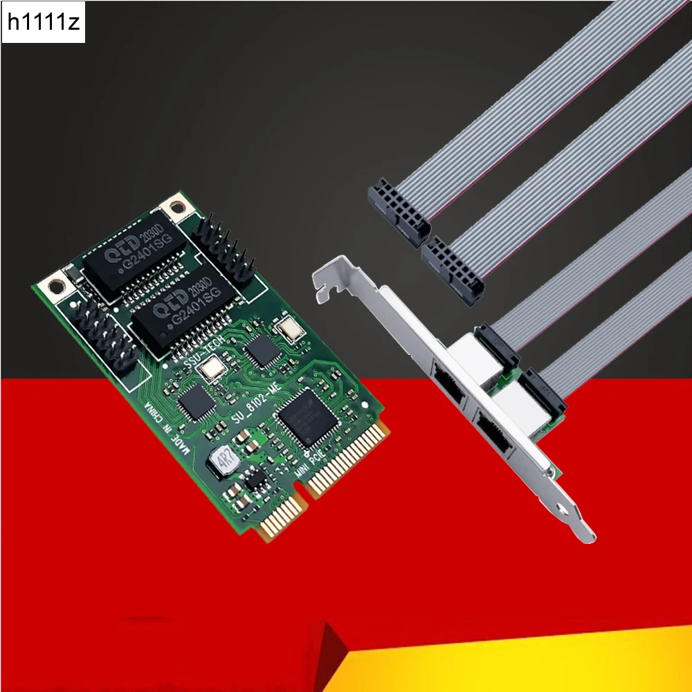 Mini pcie para 2 portas rj45 rede placa adaptador internet lan ...
