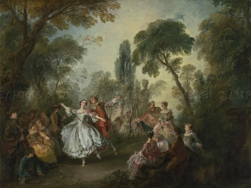 FRENCH DANCING OLD Art print Silk poster Home Wall Decor| | - AliExpress