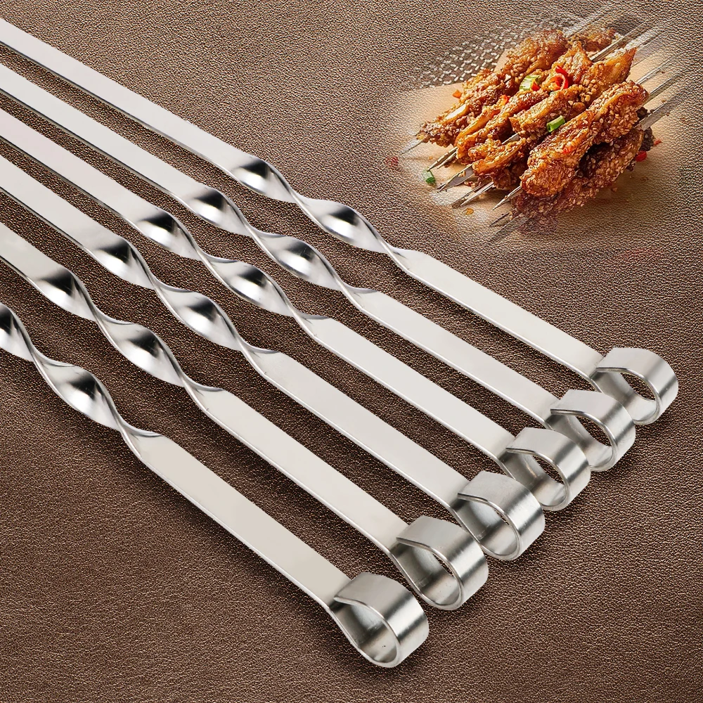 Bâtons de Barbecue Larges en Acier Inoxydable, Fourchette Plate ...