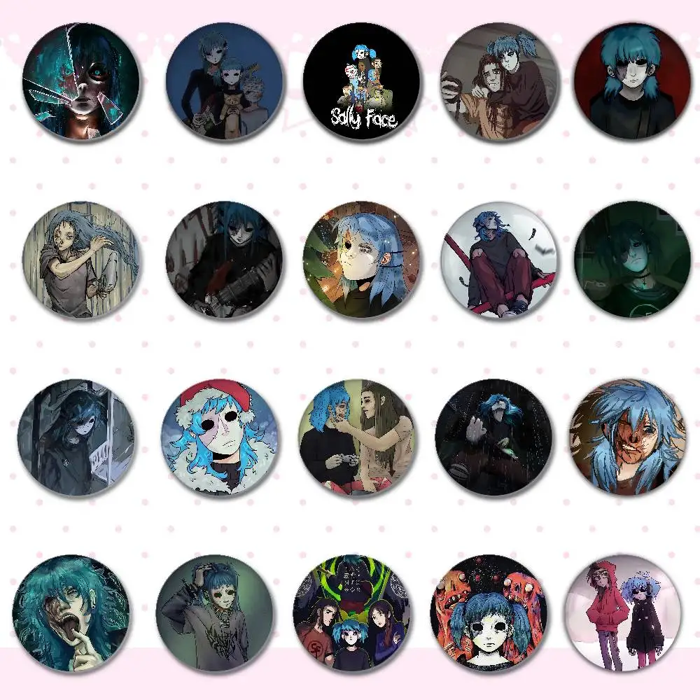 S-Sally Cool F-Face Game Badges Round Brooch Cute Cartoon Idol Cosplay ...