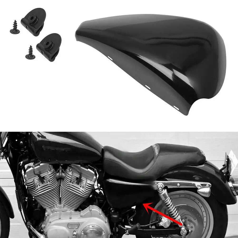 Motorcycle-Left-Side-Battery-Cover-Gloss-Black-For-Harley-Sportster-XL ...