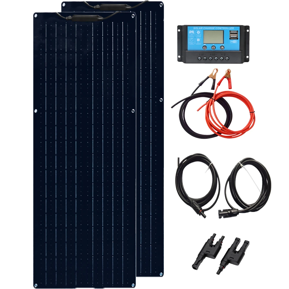 100W OR 50W Monocrystalline Solar Panel Kit Bendable Portable Flexible ...