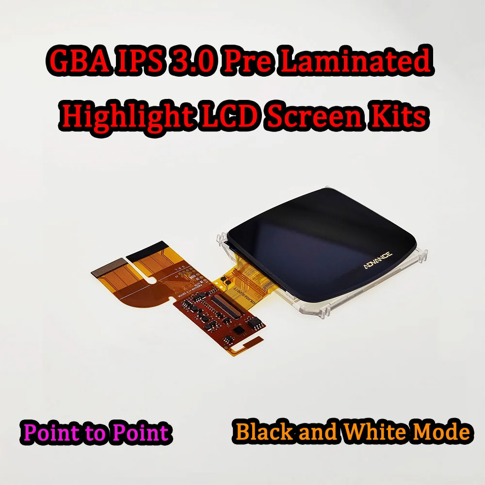 2022 Newest IPS 3.0 Pre Laminated Highlight LCD Screen Kits for GBA IPS LCD Screen Kits 15Levels ...