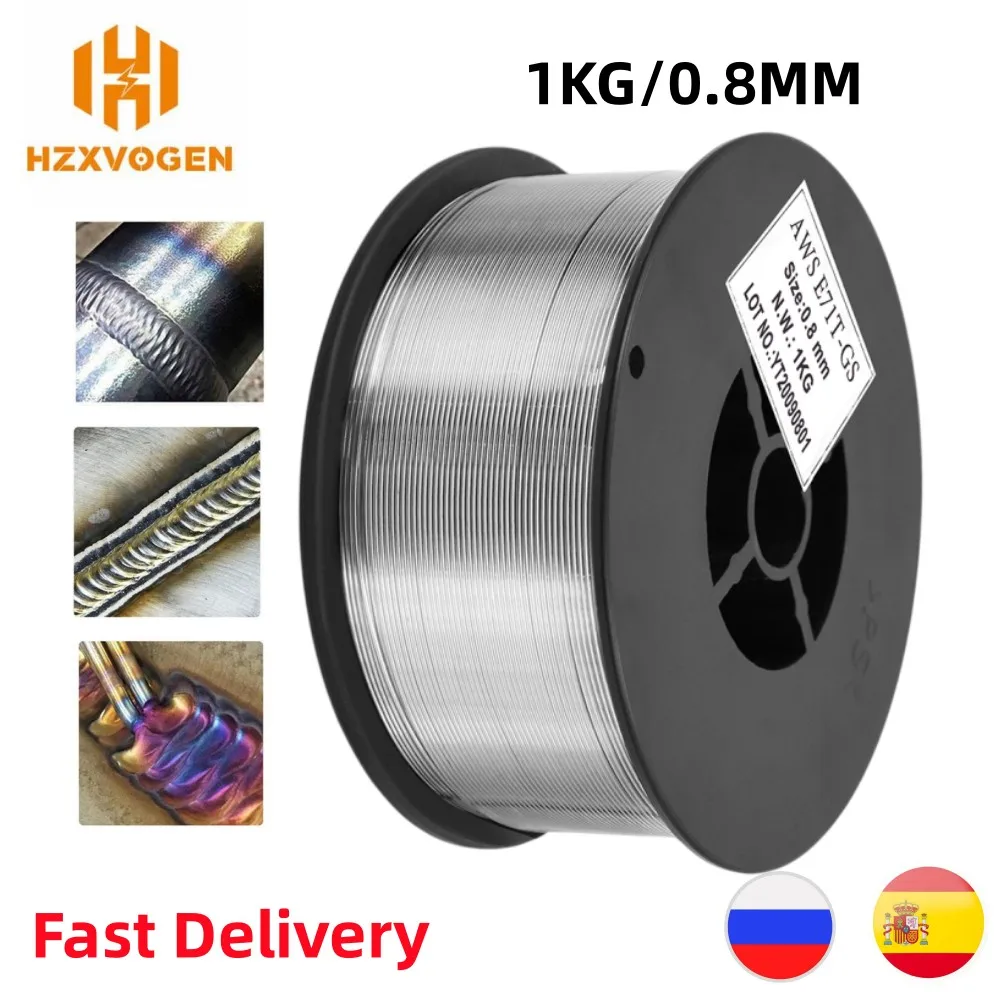 Alambre con núcleo fundente, alambres de soldadura Mig de 0,8mm/1KG, alambre de acero inoxidable ...
