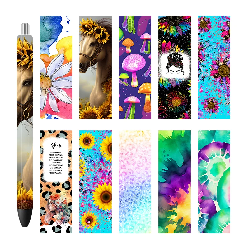 5PCS-4-75x1-5-Inch-3D-UV-DTF-Flower-Printed-Transfers-Stickers-For-Pen ...