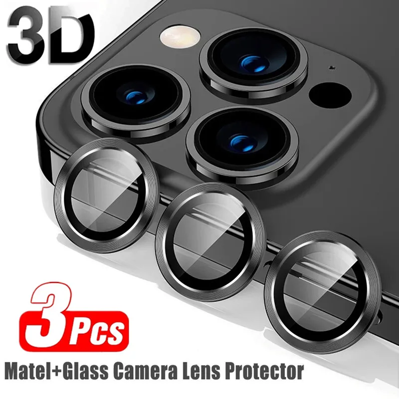 3Pcs Camera Lens Protector for IPhone 14 Pro Max Metal Ring Protective ...