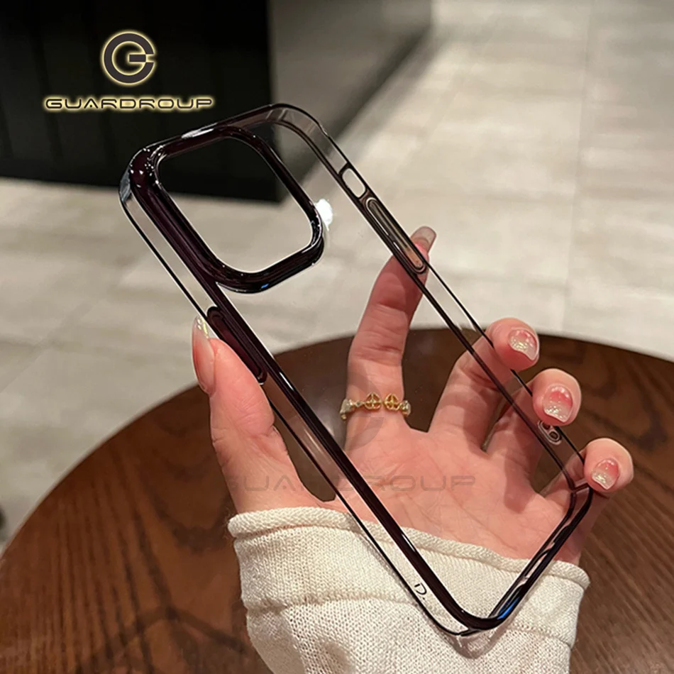 Luxury Plating Bumper Ultra Thin PC Light Crystal Clear Phone Case For ...