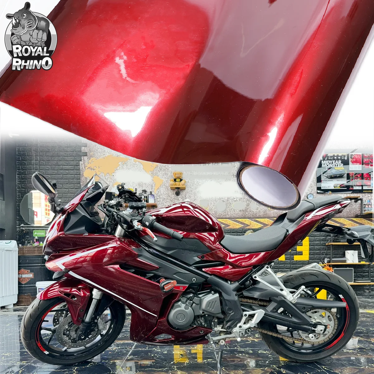 Highest-quality-super-gloss-metallic-Dragon-Blood-red-vinyl-wrap-film ...
