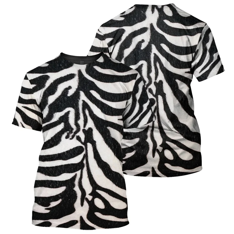 Tiger Leopard Zebra T-shirt For Men Cool Animal Skin Pattern Short ...