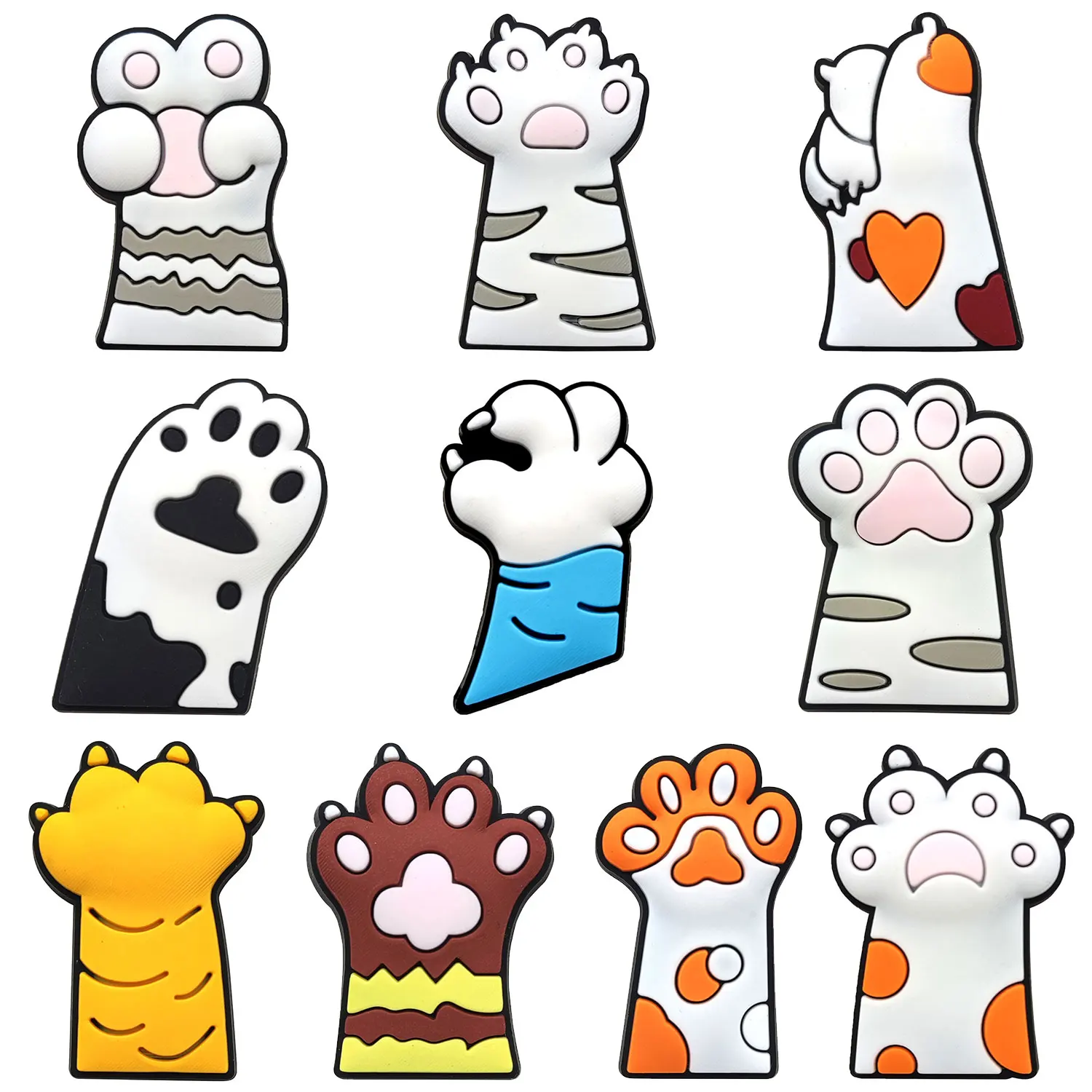 Single-Sale-10pcs-cute-Cat-scratch-Shoe-Charms-PVC-Accessories-DIY-Shoe ...