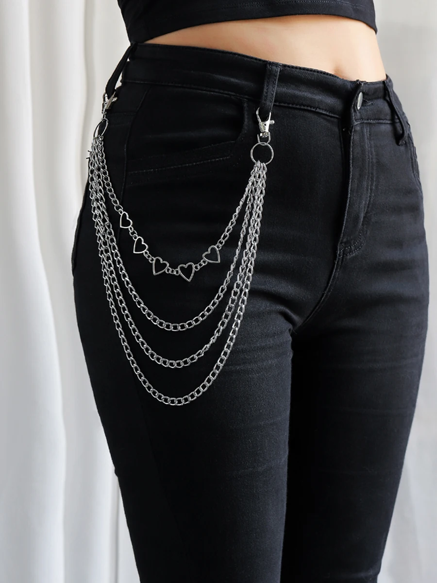 Y2K-Style-Pants-Chain-for-Women-Girls-Heart-Keychains-Belt-Trousers ...