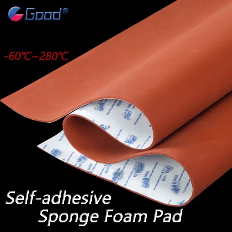 Red-Self-adhesive-Silicone-Sponge-Foam-Pad-Pressing-Soft-Mat-Board ...