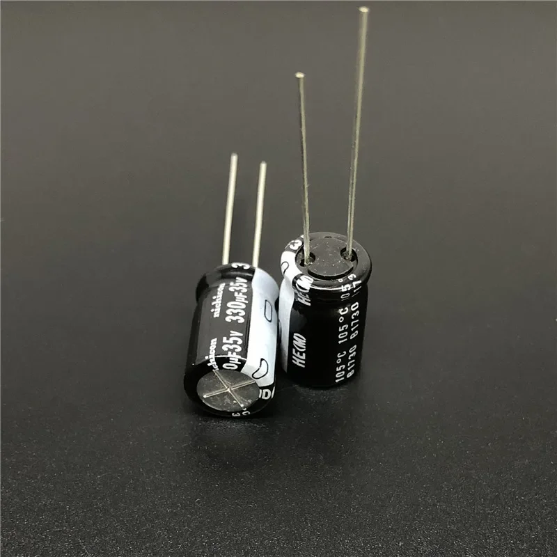 10Pcs-100pcs-330uF-35V-NICHICON-HE-Series-10x16mm-Extremely-Low ...