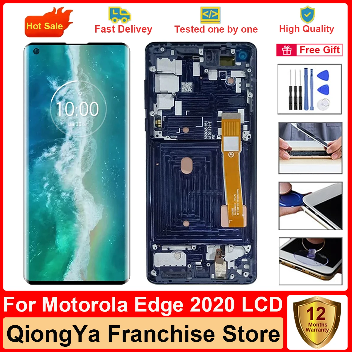 AMOLED-Edge-Display-para-Motorola-Moto-Edge-2020-XT2063-3-Frame-LCD ...