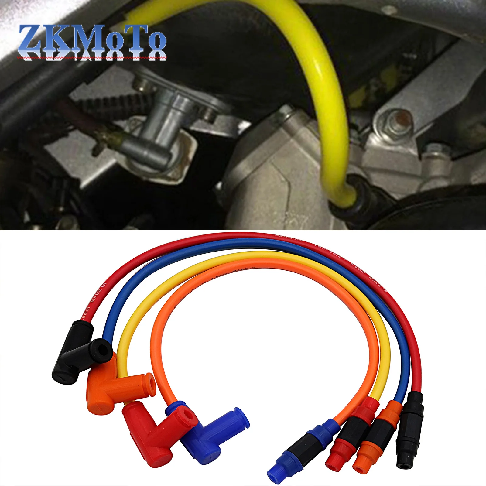 Motorcycle Spark Plug Iridium Power Cable Wires Cap Cover Ignition ...