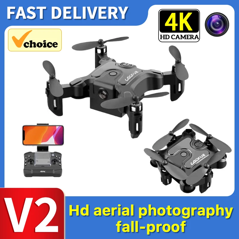 V2-Folding-4K-Mini-drone-WIFI-Remote-Control-Drone-fpv-Aircraft-Aerial ...