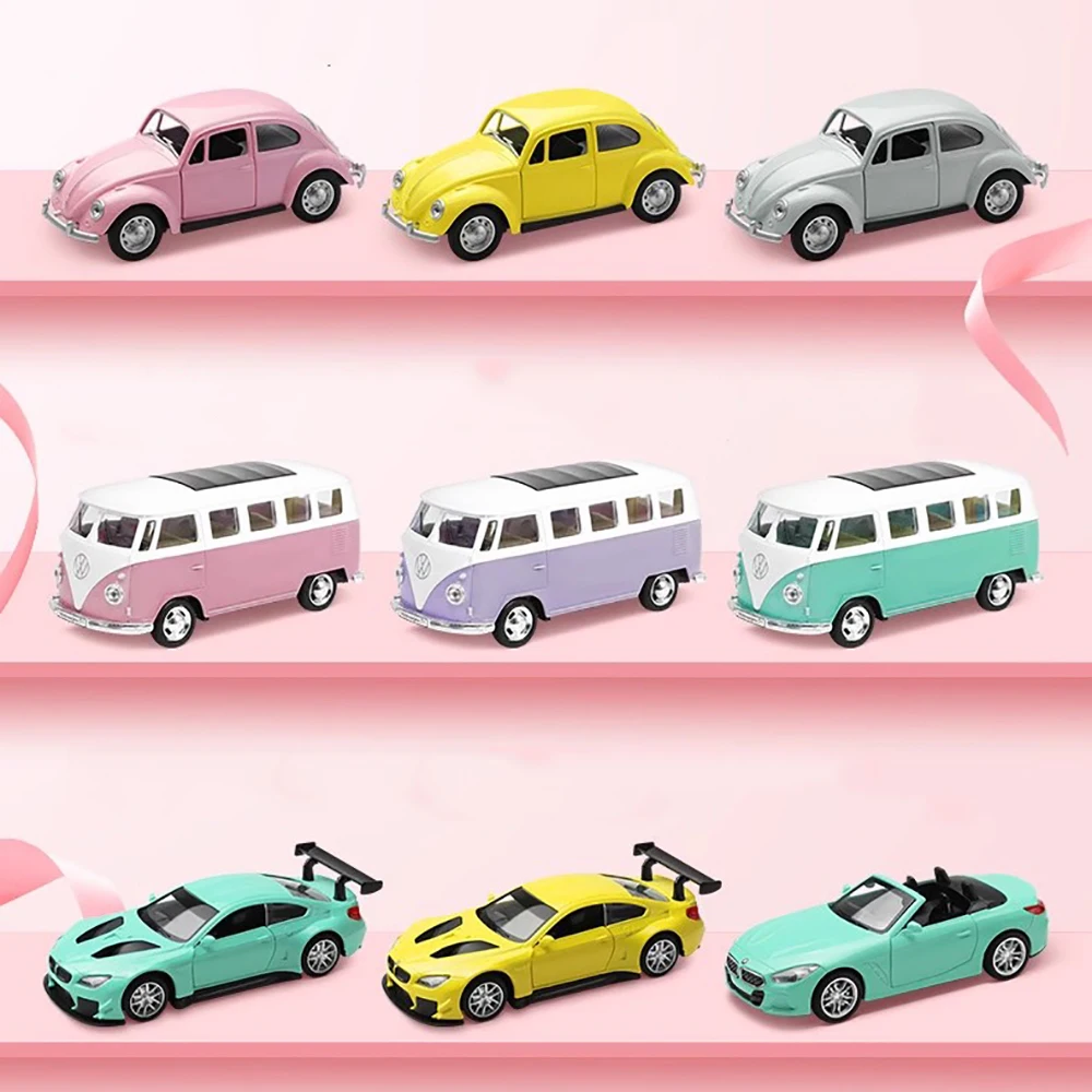MSZ-1-43-Volkswagen-Bus-Beetle-and-BMW-Macaron-Color-Matching-Alloy-Car ...