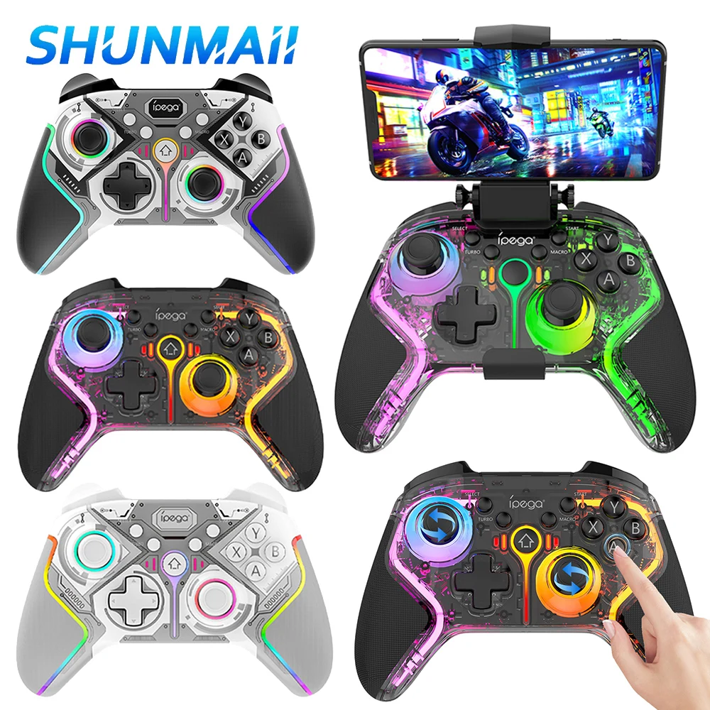 Upgraded Dual Vibration Wireless Game Controller Ergonomic Wireless Gamepad Rgb Led Bluetooth