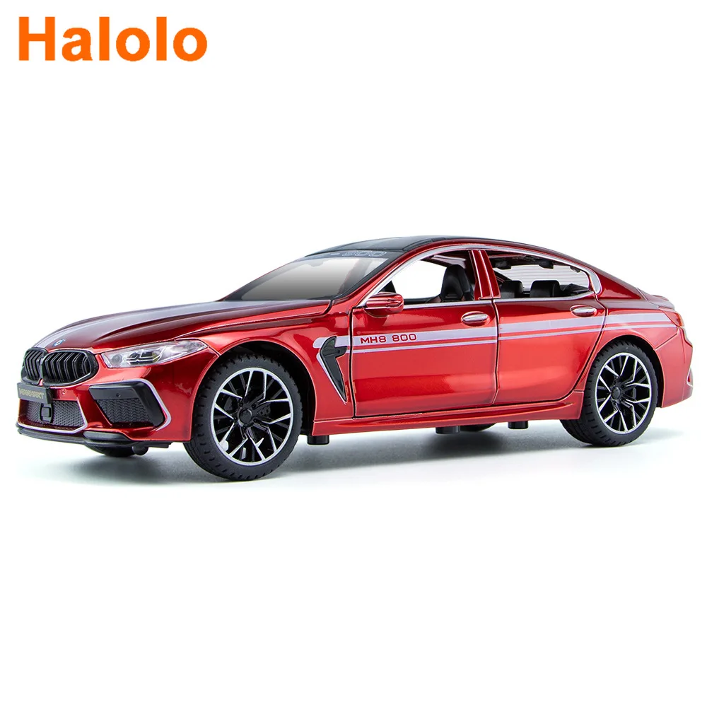 1:24 BMW M8 MH8 800 MANHART Alloy Car Model Diecast Metal Toy Vehicles Car Model Sound and Light ...