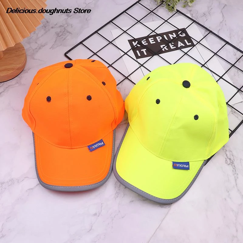 High Visibility Reflective Baseball Cap Yellow Safety Hat Work Safety ...
