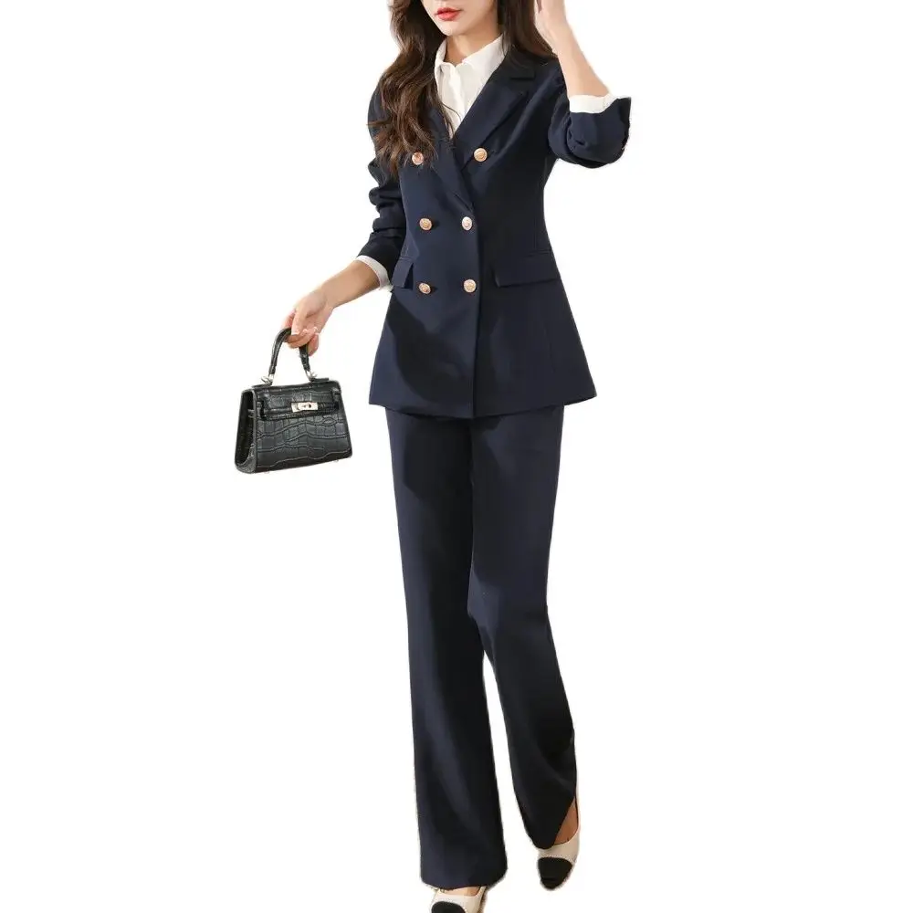 Women Elegant Flare Pant Suits Office Lady Business 2 Pieces Clothing ...
