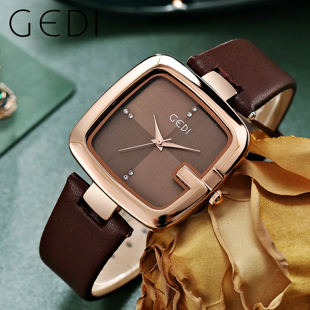 GEDI-Fashin-Women-Square-Watches-Minimalist-Waterproof-Quartz-Ladies ...
