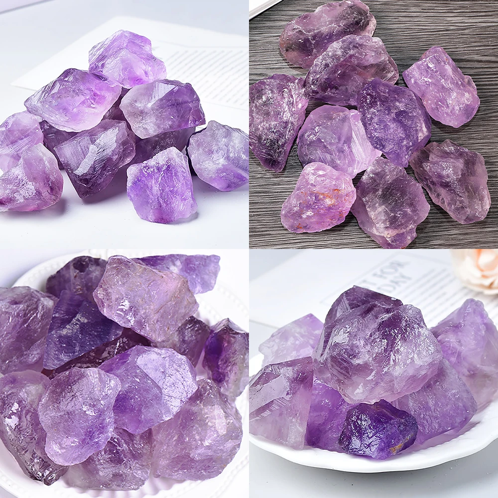 Natural-Light-Amethyst-Crystal-Minerals-Landscape-Rock-Specimen-Mineral ...