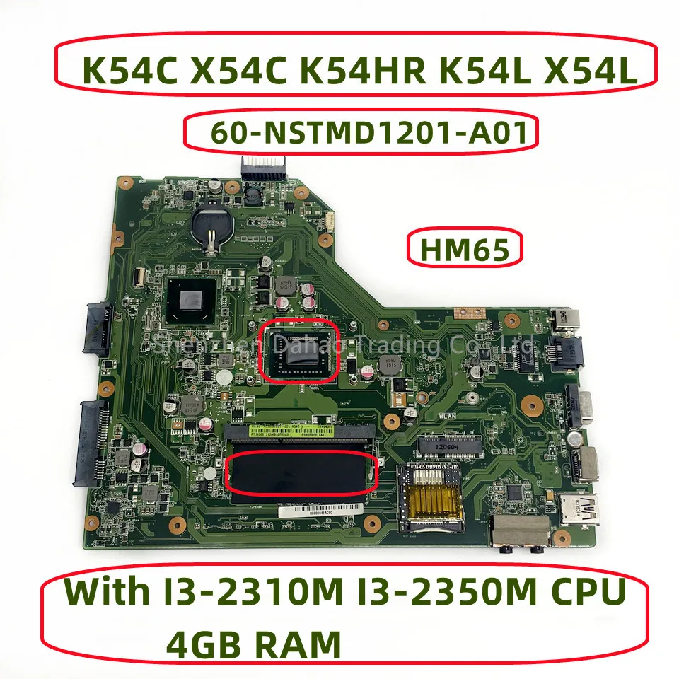 60-NSTMD1201-A01 For Asus K54C X54C K54HR K54L X54L Laptop Motherboard ...