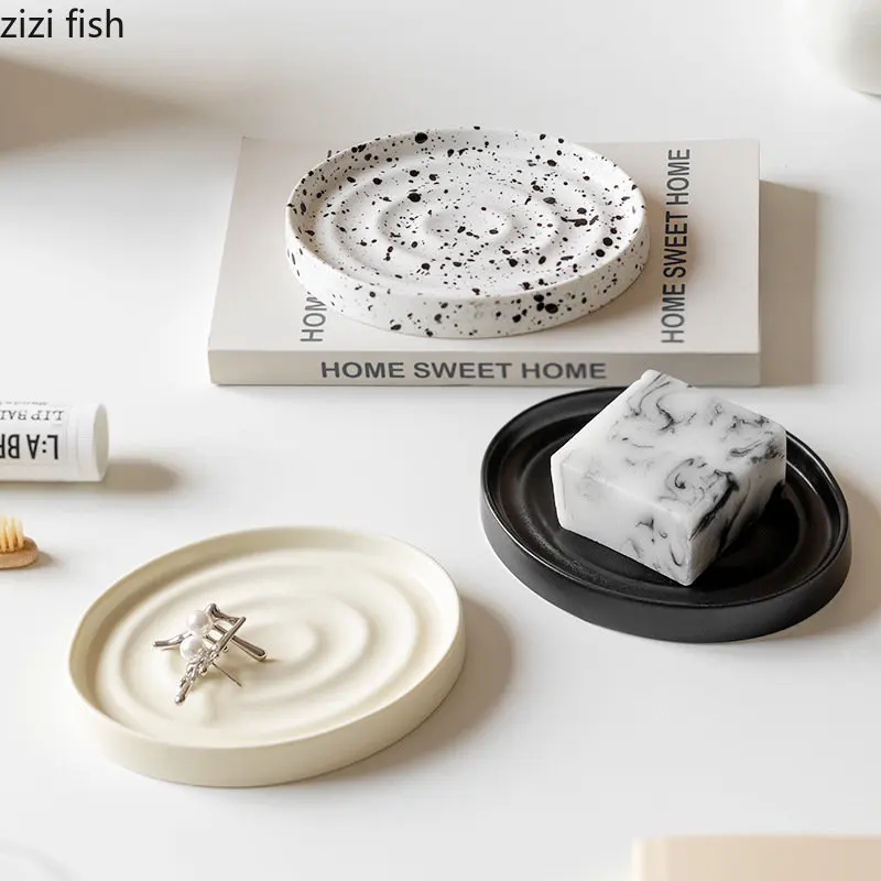 Ceramic-Soap-Dish-Oval-Soap-Box-Bathroom-Supplies-Soap-Tray-Desktop ...