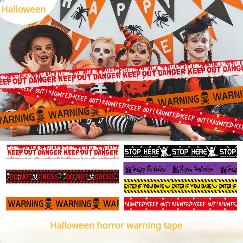 Halloween-Warning-Tape-Signs-Halloween-Props-Window-Prop-Party-Danger ...
