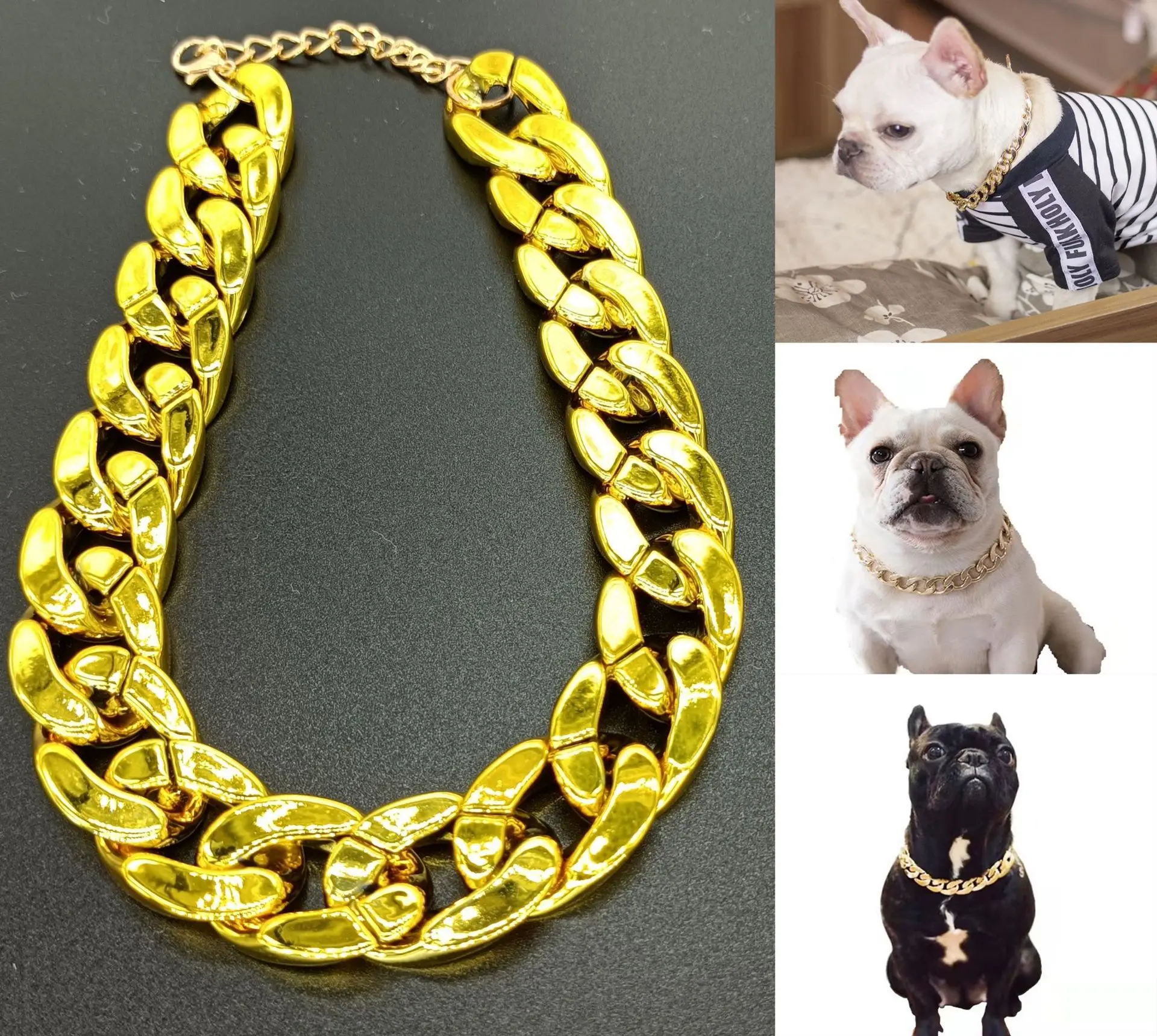 Pet-Necklace-Teddy-Bago-Bully-Gold-Chain-Small-and-Medium-Dog-Collar ...